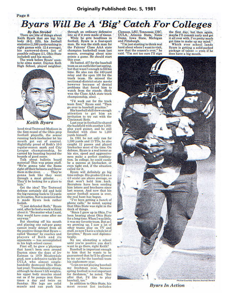 BSB Reprints: Keith Byars Builds Hall Of Fame Legacy At Ohio State ...